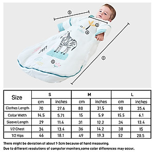 ZIGJOY Baby Winter Wearable Blankets with Detachable Sleeves Baby Sleeping Bag with Two Way Zipper 2.5 TOG 100% Cotton Warm Soft and Breathable Dinosaur