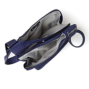 bg by baggallini Charlotte Crossbody Bag - Stylish, Lightweight, Adjustable-Strap Purse With Multiple Pockets and RFID Protection, Navy