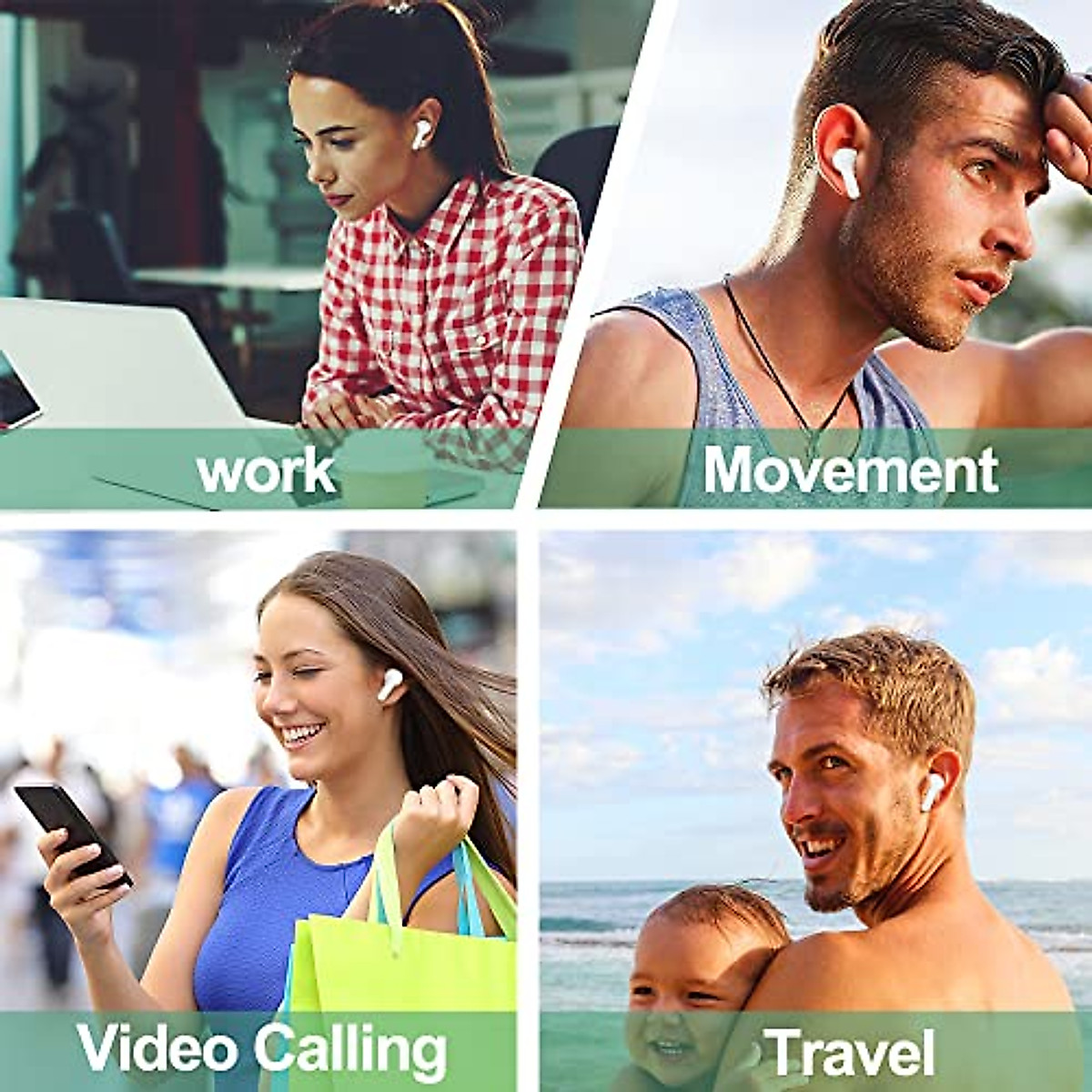 Tikgram for Android/iOS Wireless Earbuds,Smart Touch Wireless Earbuds,with Personalized Cartoon Charging Box, Bluetooth 5.1 Stereo Dual Noise-Cancelling Headphones, IPX5 Waterproof, 36H Playtime