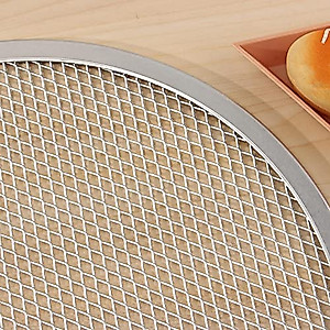 ZIIVARD Pizza Screen Gadgets Seamless Aluminum Pizza Tray Thickened Flat Mesh Commercial Grade Pizza Pan Kitchen Tool Bakeware (12 inch)