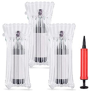 GIEMSON Wine Bottle Protector Travel Bags, 50 Packs Inflatable Air Column Packaging Bubble Cushion Wrap for Suitcase Luggage Airplane, Safety Shipping