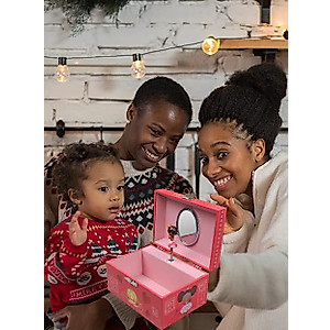 FALUOS Musical Jewelry Box with Spinning Cute Princess Music Box Jewel Storage Case Best Gift Toys for Girls