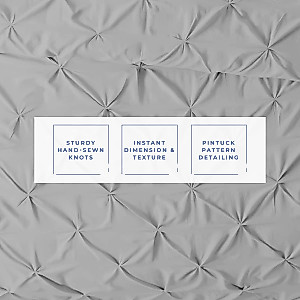 Kotton Culture 600 Thread Count Pinch Pleated 3 Piece Duvet Cover Set 100% Egyptian Cotton Breathable All Season Comforter Cover with Zipper Closure & Corner Ties (Silver, Super Oversized King)