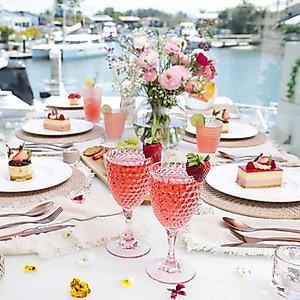 BELLAFORTE - Shatterproof Tritan Plastic Wine Glass, 12oz, set of 4, Laguna Beach Drinking Glasses - Unbreakable Glassware for Indoor and Outdoor Use - Reusable Drinkware (Pink)