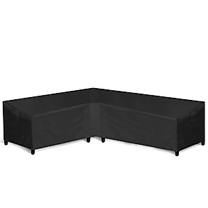WLEAFJ Patio L-Shaped Sectional Sofa Cover Waterproof, Heavy Duty Outdoor Sectional Couch Cover, Lawn Patio Furniture Cover with Air Vent, Left Facing, 83" L/104 L x 32" D x 31" H