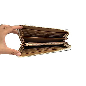 Coach Outlet Long Zip Around Wallet Wristlet In Signature Canvas, Chalk / Glacierwhite, One Size