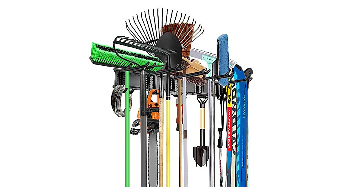 WALMANN Wall Mount Tool Organizer, Ski Wall Rack, Garage Storage Rack ...