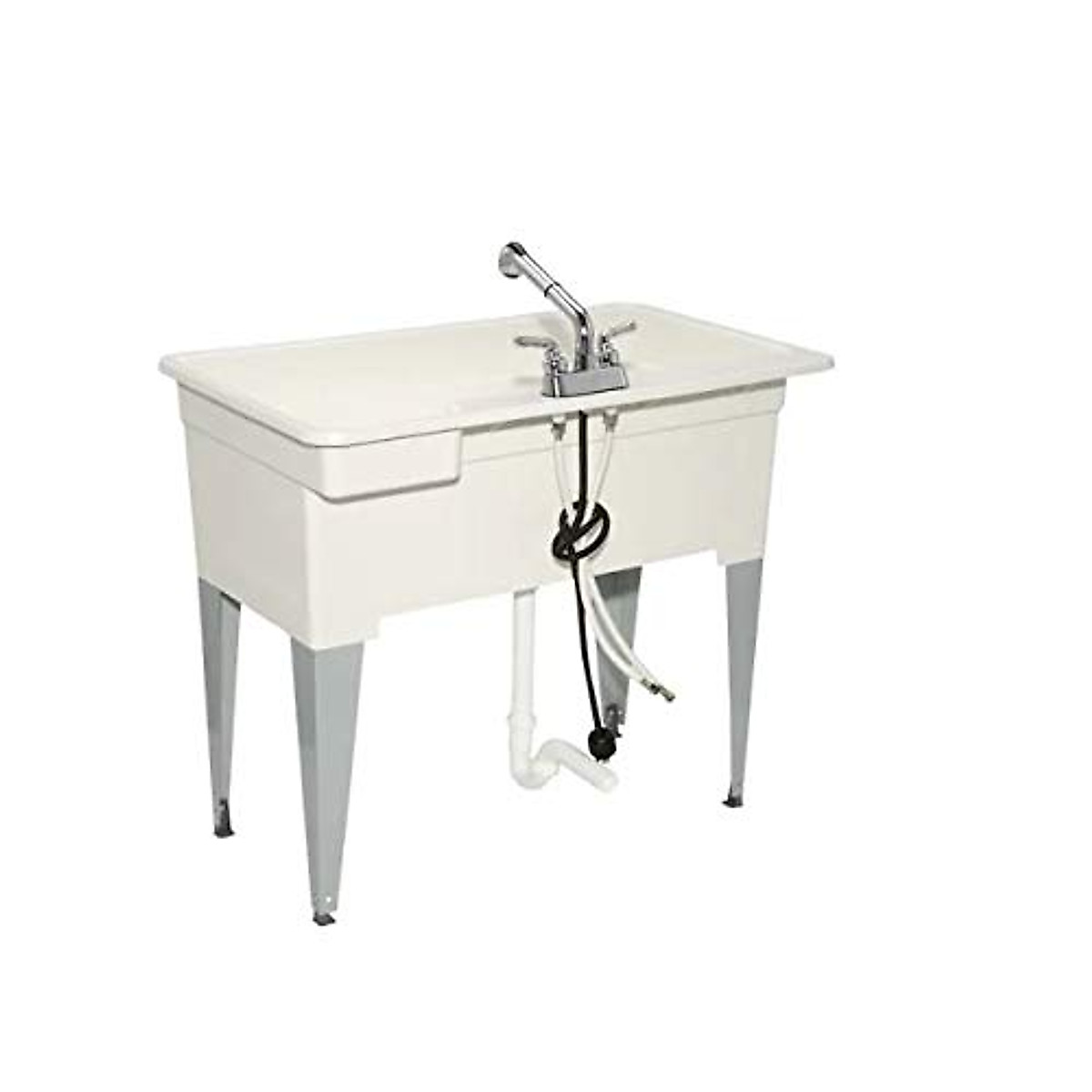 Mustee 28CF Big Utilatub Combo Utility Tub, 24" x 40", White