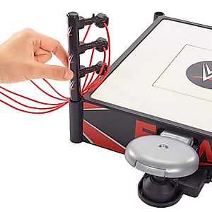 Mattel WWE Wrekkin' Kickout Ring Playset with Accessories & 2 Play Modes, Includes Launcher, Crane, WWE Championship & More, 13-inch x 20-inch