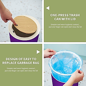 LGCZNWDFHTZ Small Trash Can with Lid for Bathroom Kitchen Office Diaper Smooth Elegant Gradient Purple Well Using as Design Bedroom Garbage Trash Bin Dog Proof Waste Basket Cute Decorative