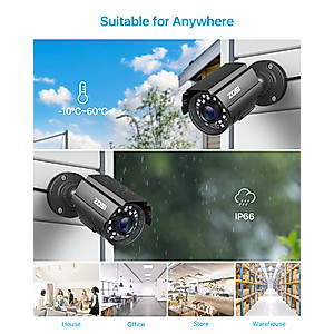 ZOSI 4PK 1920TVL 1080P Security Camera 3.6mm Lens 2MP CCTV Camera Home Security Day Night Waterproof Camera for 1080P/5MP/4K HD-TVI Analog DVR System