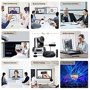 Tenveo All-in-One Video and Audio Conference Room Camera System 10X Optical Zoom USB PTZ with Bluetooth Speakerphone Expansion Microphones for Large Remote Meeting Work with Zoom Skype