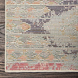 Unique Loom Sedona Collection Distressed, Southwestern, Vintage, Modern, Over-Dyed, Abstract Area Rug (5' 0 x 8' 0 Rectangular, Multi/Beige)