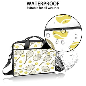 Tennis Bat Laptop Computer Bag Waterproof Shoulder Messenger Bag 13-15 inch Durable Laptop Tote Bag with Shoulder Strap Handle Lightweight Crossbody Briefcase