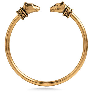 MUSEUM REPRODUCTIONS Egyptian Cat Head Bracelet - Gold Finish