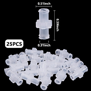 25pcs Luer Lock to Luer Lock Connector, Female Luer Syringe to Syringe Transfer Joint,PP Syringe Adapter Coupler (25)