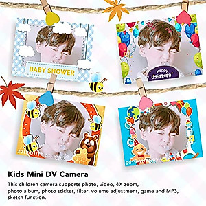 Jeanoko Mini Children Camera, Kids Digital Camera Timed Photo Multifunctional 2in TFT Display Screen Easy to Operate with 400Mah Battery for Child Education(Blue)