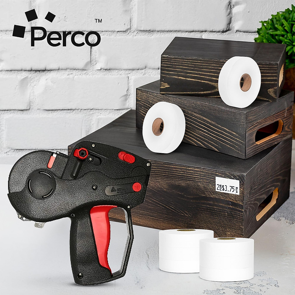 White Pricing Labels for Monarch 1131 Price Gun - 1 Sleeve, 20,000 Blank Marking Labels - with Ink Roll Included