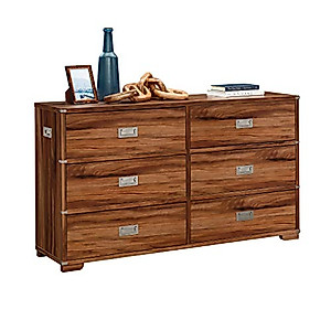 Sauder Vista Key Dresser, L: 59.06" x W: 15.67" x H: 33.31", Blaze Acacia Finish