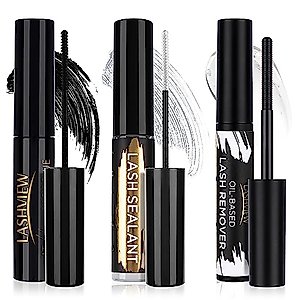 LASHVIEW Lash Remover, Lash Sealer Lash Extension Sealant, Cluster Lash Glue for Sensitive Eyes, Super Strong Hold 72 Hours DIY Eyelash Extension Glue, Sealer, and Remover, Latex Free