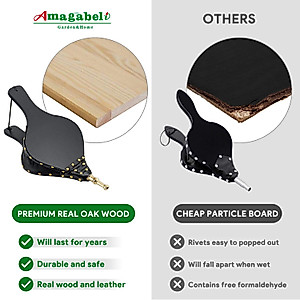 Amagabeli Fireplace Bellows 17"x 7.5" Large Wood Air Blower Cast Nozzle for Outdoor Camping BBQ Grill Chimney Hand Bellow Pump Pit Barbeque Fire Tools Accessories with Hanging Strap (Black)