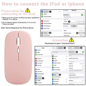 UrbanX Bluetooth Rechargeable Mouse for ASUS Zenbook 14" Q407IQ-BR5N4 Laptop Bluetooth Wireless Mouse Designed for Laptop/PC/Mac/iPad pro/Computer/Tablet/Android Flamingo Pink