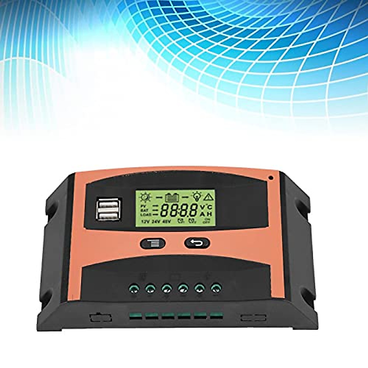 MPPT Controller, Fydun Simplified Version MPPT Charge Controller PCB Circuit Board Solar Panel Regulator 12V / 24V LCD Display Automatic Battery Controller Orange + Black(30A)