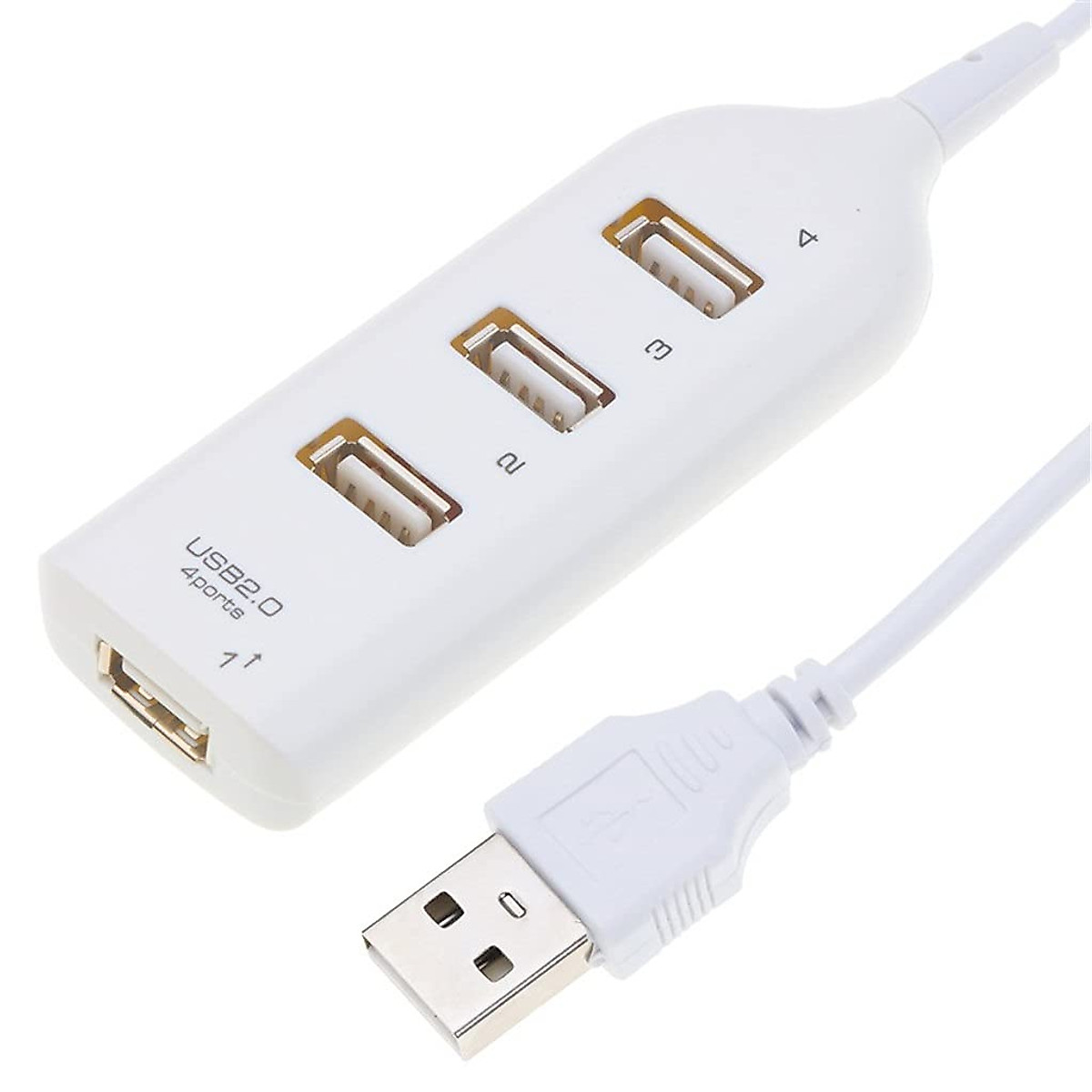 CUJUX Hi-Speed Hub Adapter USB Hub Mini USB 2.0 4-Port Splitter for PC Laptop Notebook Receiver Computer Peripherals Accessories (Color : White)