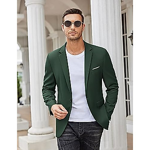 COOFANDY Green Blazer Men Casual Sport Coat Lightweight Suit Jacket Business One Button Dress Blazers Green, Large