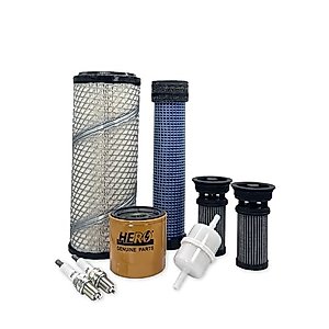 HERO Maintenance Filter Kit For Exmark LZE27KC604 Lazer Z E-Series Zero-Turn Mower Filters Compatible With OEM 2508301S 2508304S 5205002S 2405013S 2513214S 1160164 With Kohler CV740-3135 27HP Engine