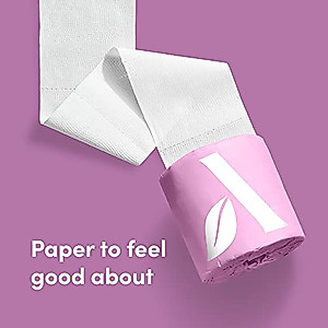 Amazon Aware 100% Bamboo 3-Ply Toilet Paper, Unscented, 24 Rolls, FSC Certified, 350 Sheets, 8400 Count, Pack of 24, Plastic-Free