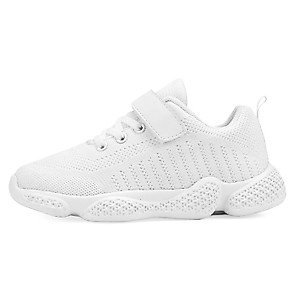 Santiro White Girls Tennis Shoes Fashion Boys Sneakers Lightweight Breathable Little Kids Size 12.5 M US
