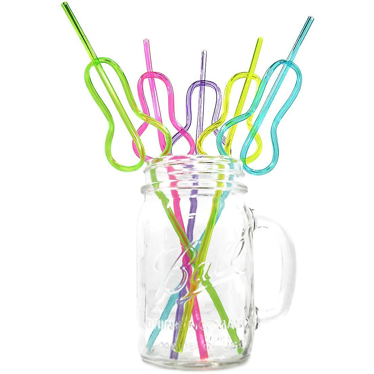 Party Supply Co. Bachelorette Straws, Penis Straw Party Favor, Funny Naughty Straws, Multi Colored Pack (Pack of 25)