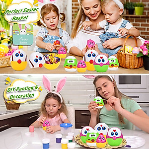 Easter Basket Stuffers Babies, Nesting Easter Eggs Toy Baby Easter Basket Suffers 1 Year Old, Baskets Stacking Toy for Kids，8 Pcs Matching Game for Age 1 2 3 Years Old, Easter Gifts for Toddler Boys