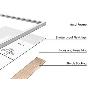 HAUS AND HUES White 11x14 Picture Frame, Aluminum, Modern, 14.0x11.0 inches, 0.75 inches Deep, 1 Piece, Unisex Adult, White