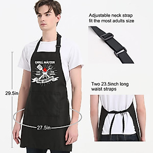 Oxpaynop Funny Grill Aprons for Men, Dad Apron for Grilling, Grill Master Gifts for Men BBQ Cooking Chef Gift for Birthday Fathers Day (Grill Master)