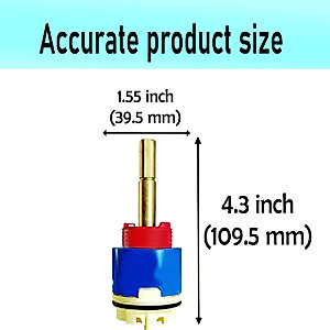 ALITZ 10670 Shower SINGLE LEVER Ceramic Pressure Balancing Cartridge,Replacement With Aqua source Glacier Bay Single Handle Faucets,Square Broach, blue, Brass,HL-40-4.25 Inch