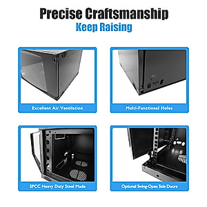 RAISING ELECTRONICS 22U Wall Mount Network WiFi Server Cabinet Rack Enclosure Ventilated Door Lock 22.75inch Depth