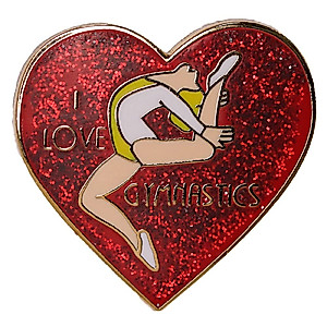Snowflake Designs I Love Gymnastics Glitter Pin - #7