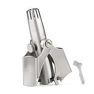 KEMEI Nose Hair Trimmer for Men Manual Stainless Steel Ear,Waterproof,Allergy-Free, Manual, Battery-Free