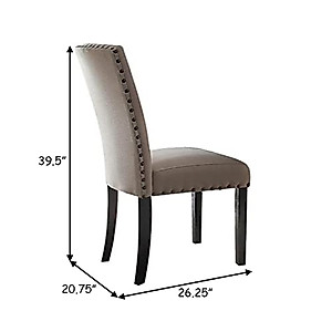 ACME Nolan Side Chair (Set-2) - 72852 - Linen & Salvage Dark Oak