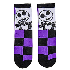 Bioworld The Nightmare Before Christmas Kids Jack Skellington and Zero Crew Socks 2 Pair