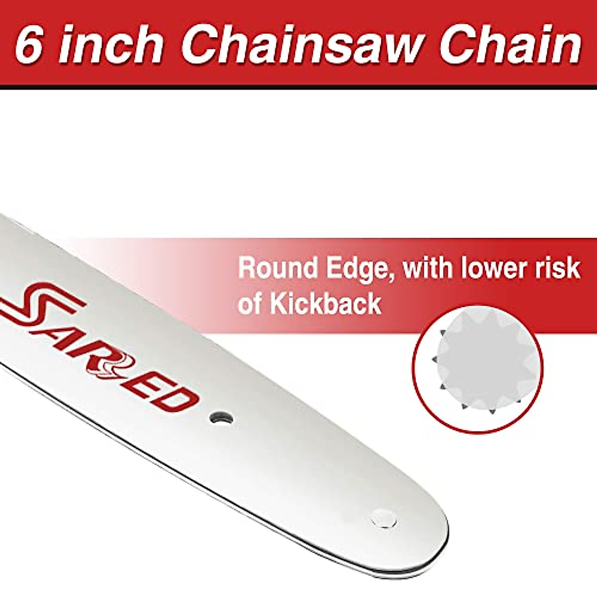 SARRED Chainsaw Chains 6 Inch Replacement Guide 37 Drive Links Saw Chain for Mini Chainsaw Chain, Chainsaw Chain for Wood Branch Pruning Trimming Cutting 2PCS