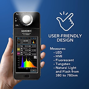 Sekonic C-7000 Spectrometer Spectrum Analyzer Bundle Kit - Portable Handheld Tool for Precision Color Control & Interpretation for Home, Designer's Firm, Engineering Lab & Industrial Use