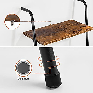 YBING Blanket Ladder 5 Layer Wall-Leaning Ladder Rack with Shelf Decorative Ladder Shelf Metal Leaning Towel Ladder Rack for Blankets or Towels for Living Room Bathroom Rustic Black