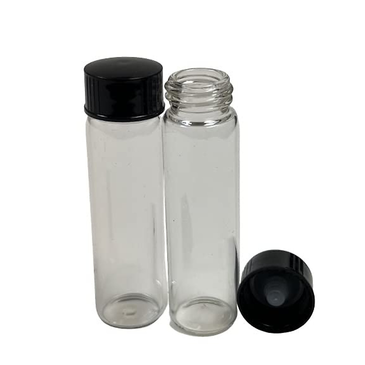 Ananda Corporation 144 PCS, 17mm X 60mm [2 Dram, 8ml] Clear Glass Vials with Plastic Cone Liner Cap