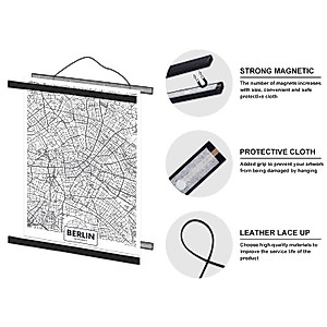 20x30 20x28 Poster Frame, Magnetic Light Wood Frame Hanger for Photo Picutre Canvas Artwork Art Print Wall Hanging (1 Pack, 20", Black)