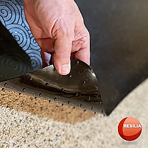 Resilia Office Desk Chair Mat - for Low Pile Carpet ( with Grippers ) Updated Black Swirl Spiral Pattern, 36 Inches x 48 Inches, Made in The USA