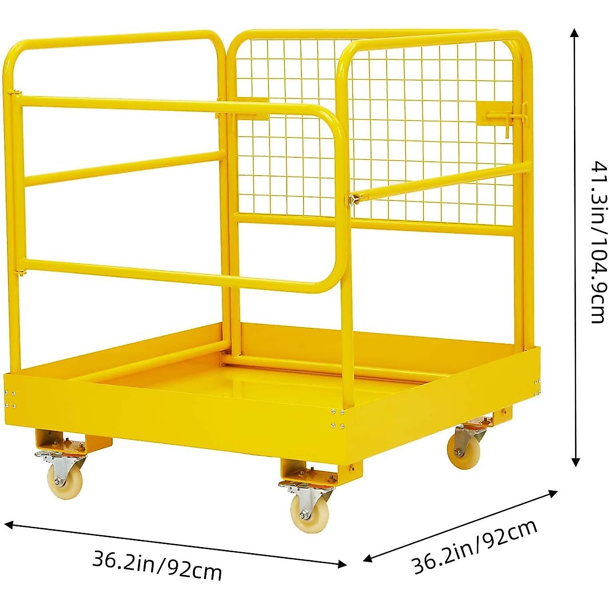 PioneerWorks Forklift Safety Cage, 36"x36" inch Heavy Duty Collapsible Forklift Work Platform,1200LBS Capacity with 4 Universal Wheels, for Most Aerial Jobs