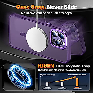 KISEN for iPhone 14 Pro Case Magnetic Compatible with MagSafe Slim Translucent Matte Phone Case Cover 6.1 inch, Deep Purple
